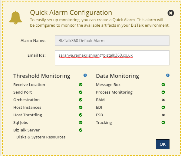 Easily set up monitoring with Quick Alarms