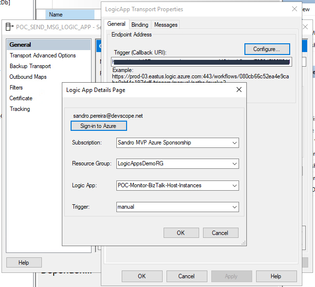 BizTalk Server Logic App Adapter Configurations strange behaviors – #1 No user is logged in